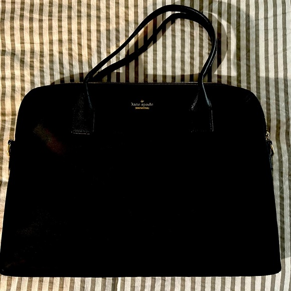 kate spade | Bags | Kate Spade Black Nylon Laptop Bag 75 X 125 X 25 ...